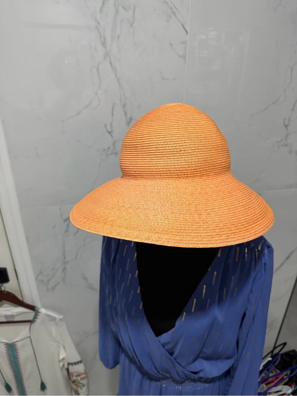 Accessories | Eric Javitz Squishee Womens Orange Widebrim Straw Sun Hat ...